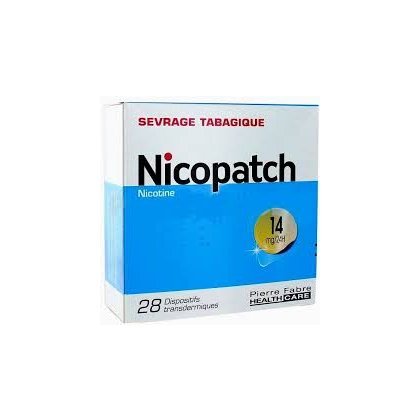 Nicopatch 14mg/24h dispositif transdermique pour le sevrage tabagique.